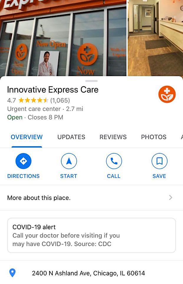 Google Maps adds coronavirus warning to doctor or medical facility ...
