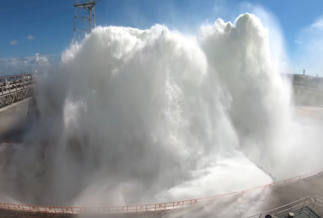 Watch as NASA Releases 450,000 Gallons of Water Onto a Launch Pad ...