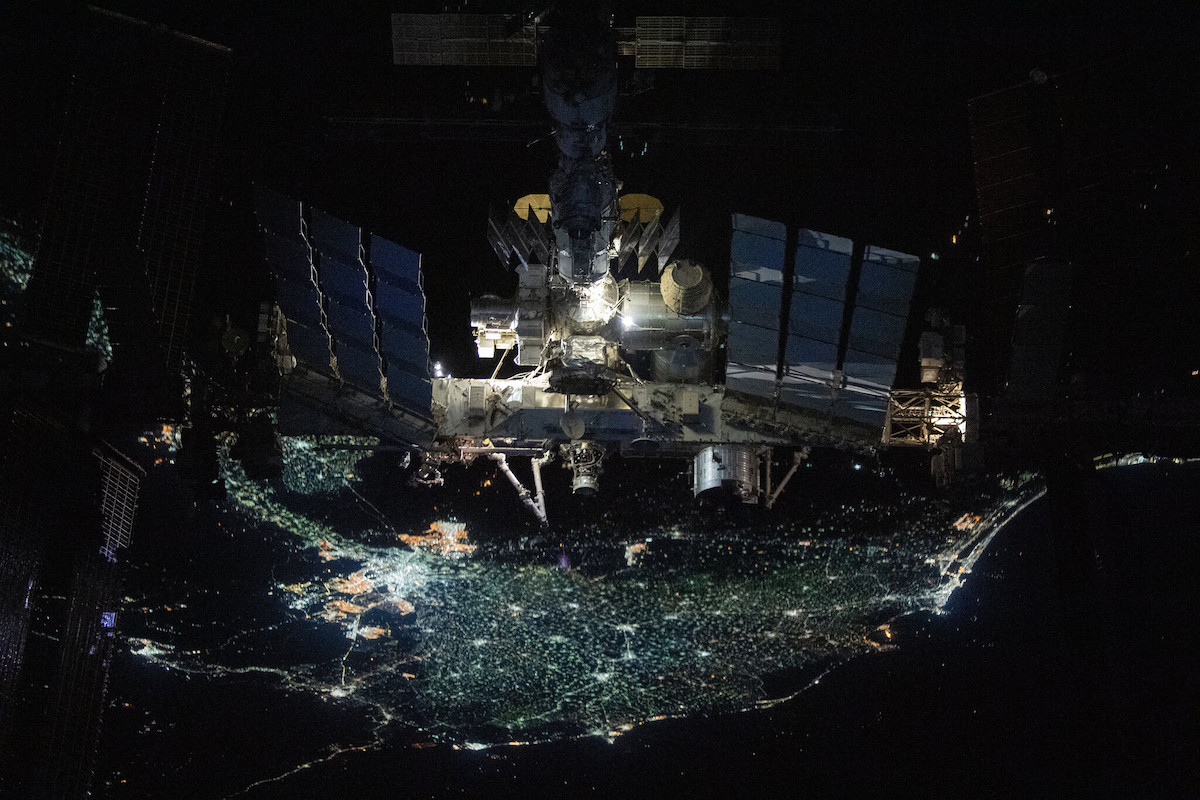 Space Photo Shows Rare Sight of ISS Orbiting Earth at Night | Digital ...